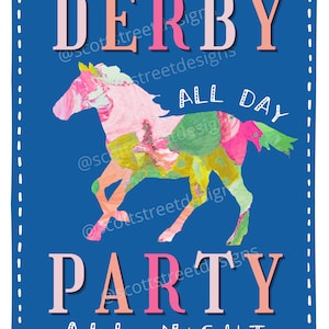 PRINTABLE Derby All Day Party All Night, Derby Party Decorations, Horse ...