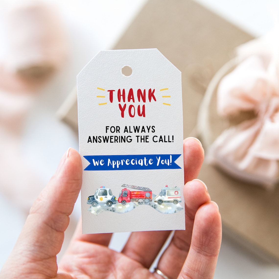 PRINTABLE Thank You for Answering the Call Gift Tag First - Etsy