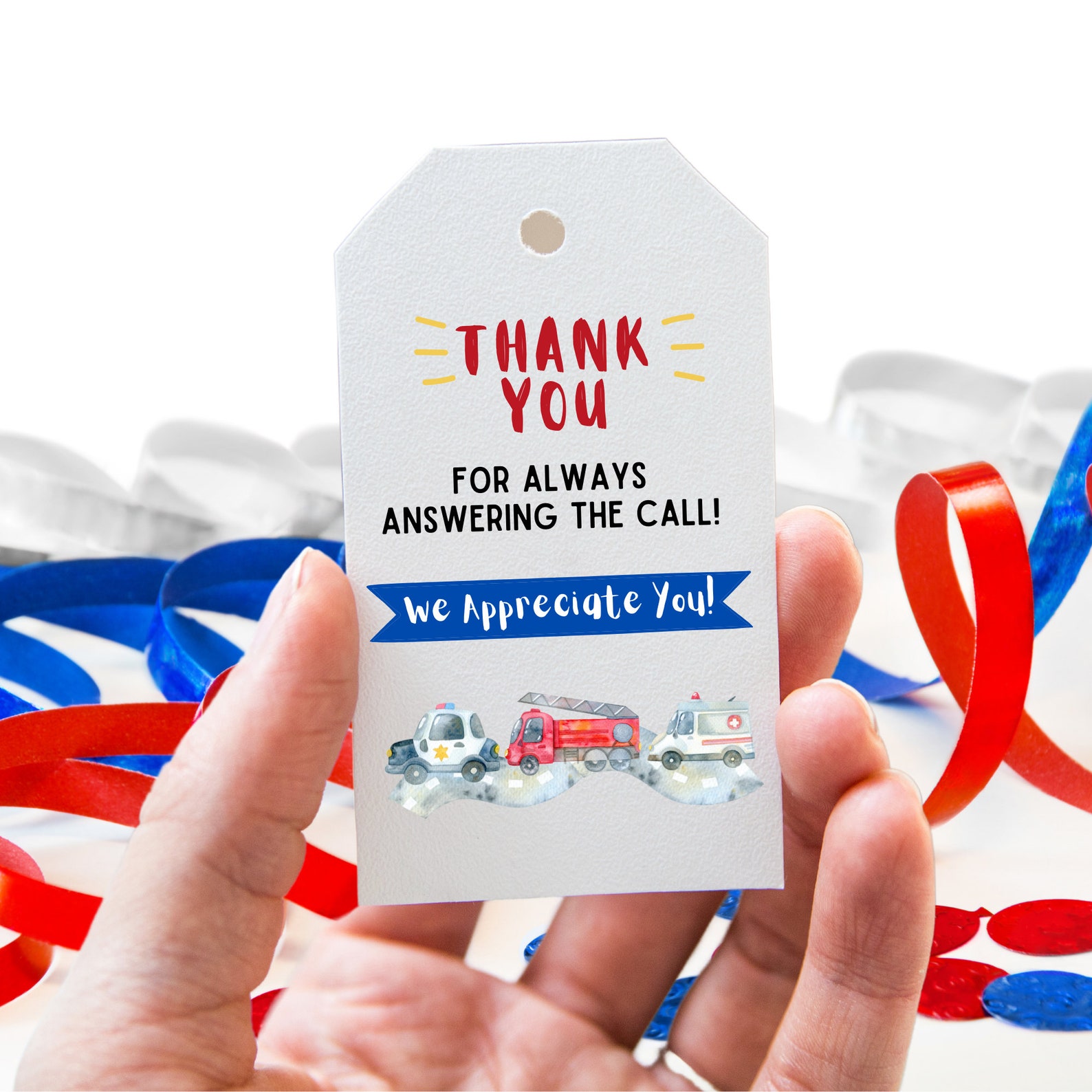 PRINTABLE Thank You for Answering the Call Gift Tag First - Etsy