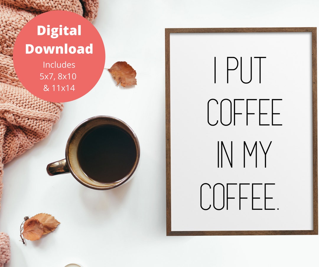 Minimalist Coffee Printable Sign, Coffee Bar Decor, Breakroom Decor ...
