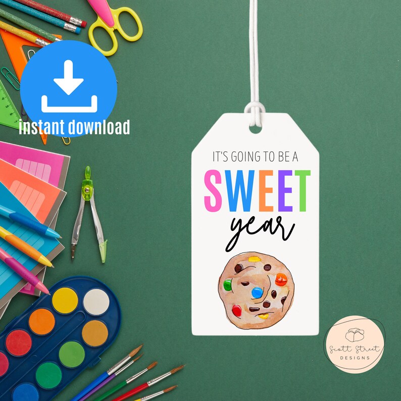 It's Going to Be A Sweet Year Printable Gift Tag Back to - Etsy