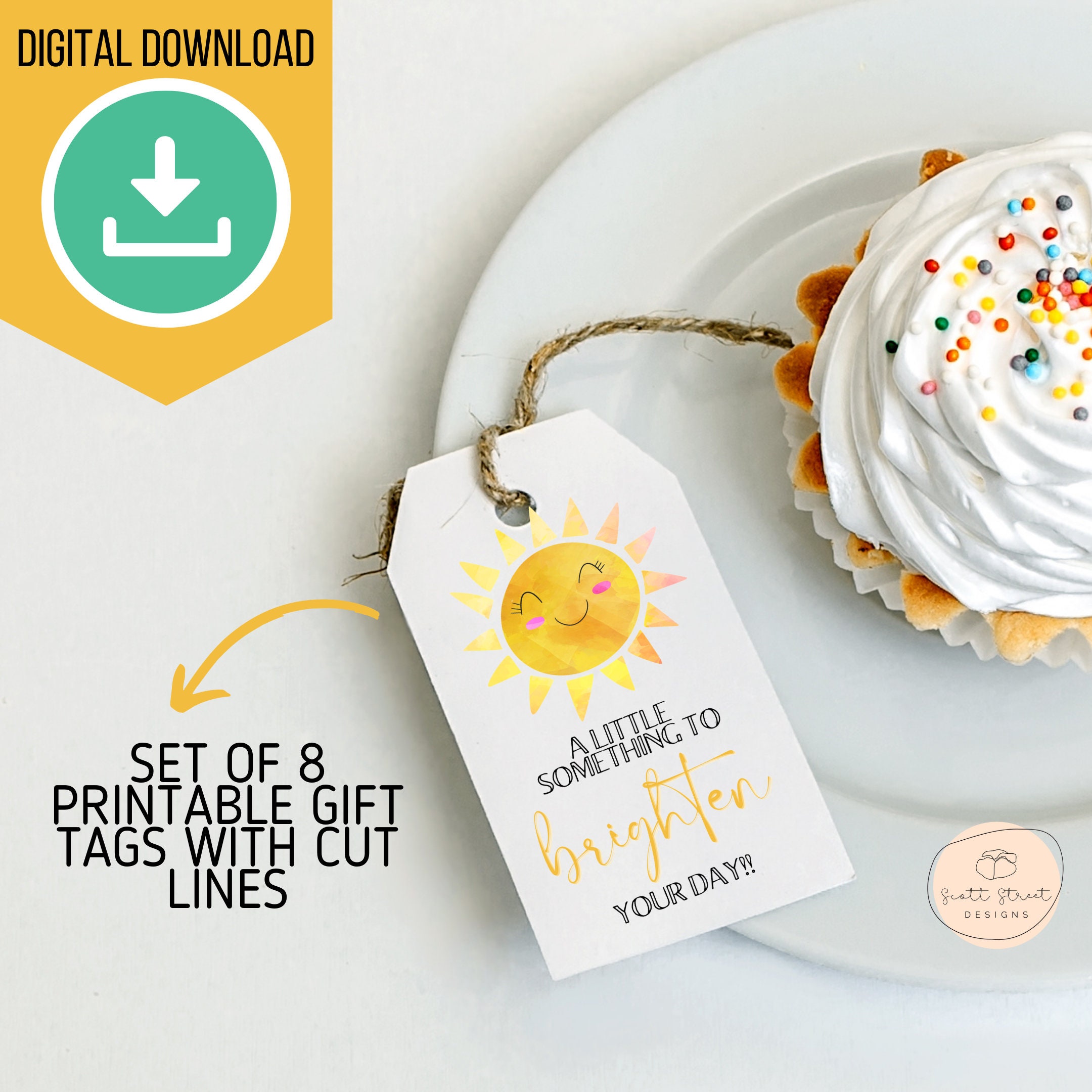 PRINTABLE Brighten Your Day Sunshine Gift Tag, Box of Sunshine Gift Tag ...