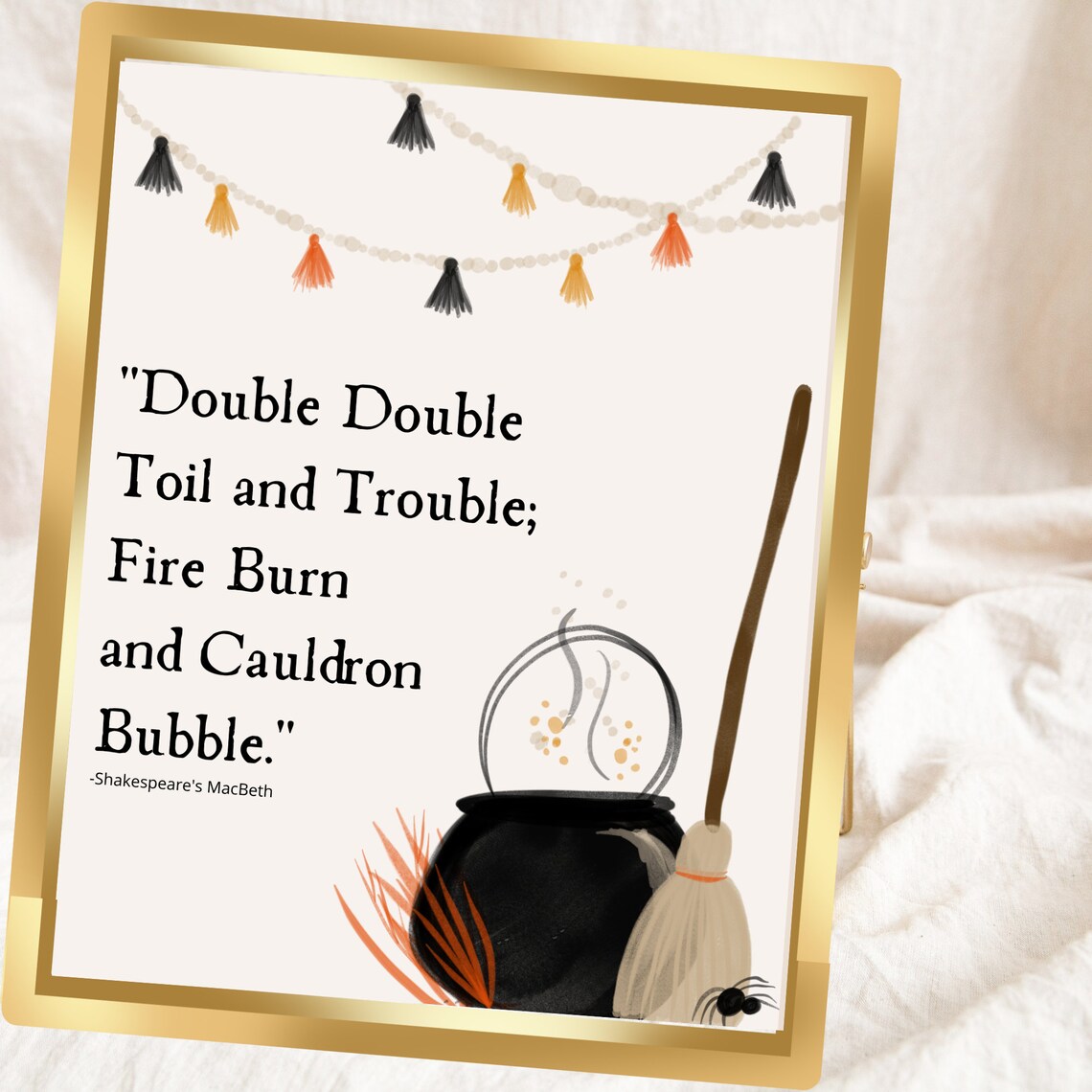 Double Double Toil and Trouble Printable Halloween Sign - Etsy