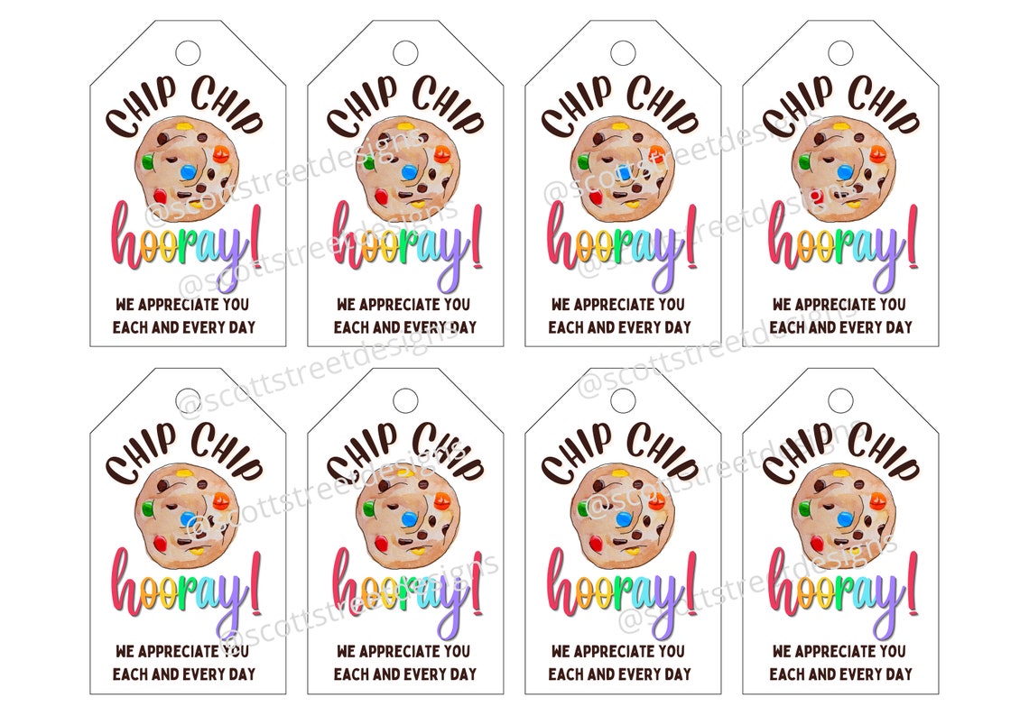 Chip Chip Hooray Printable Gift Tag Appreciation Gift - Etsy