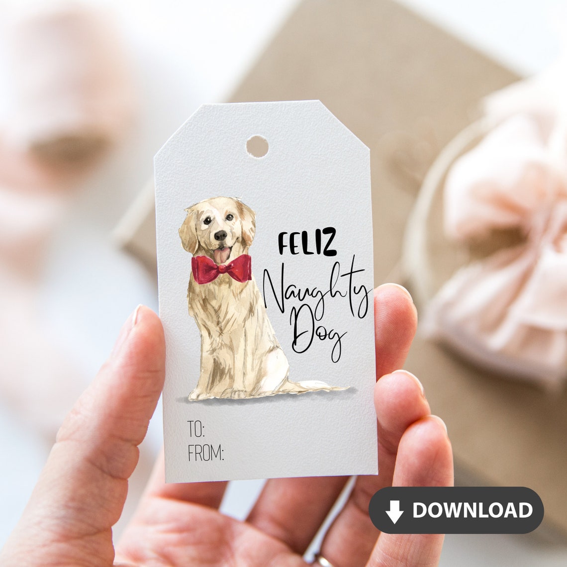 Printable Christmas Dog Gift Tags Dog Mom Gift Tags Gift for - Etsy