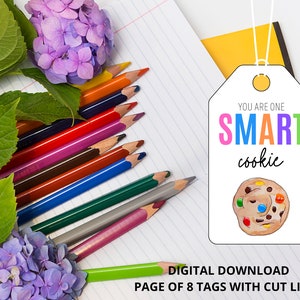 Smart Cookie Printable Gift Tag, Back to School Gift, Gifts for ...
