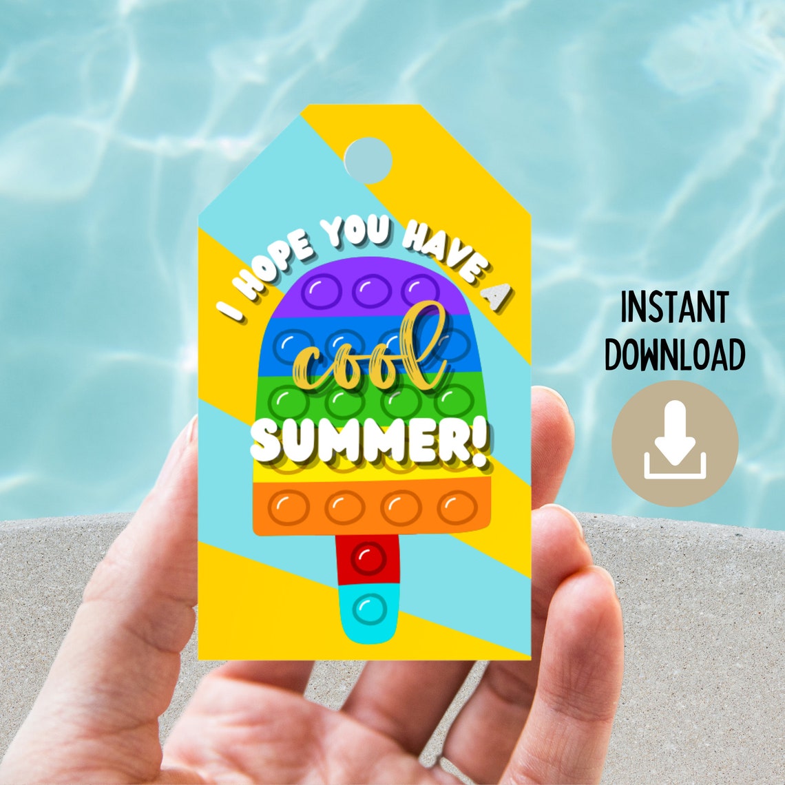 Pop It Gift Tags for Summer Printable Popsicle Gift Tag Cool - Etsy