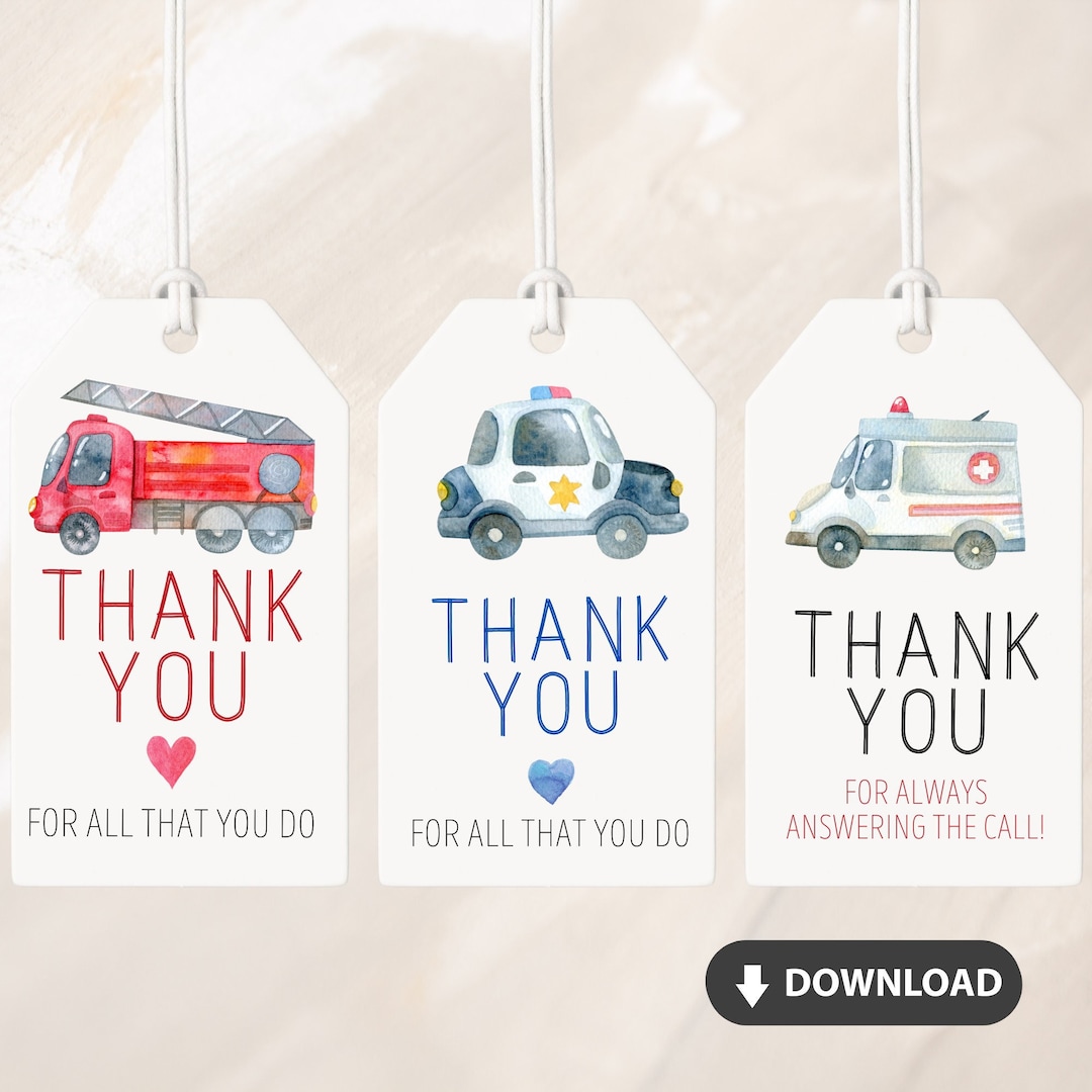 First Responder Gift, Thank You First Responder, Police Fire Ambulance ...