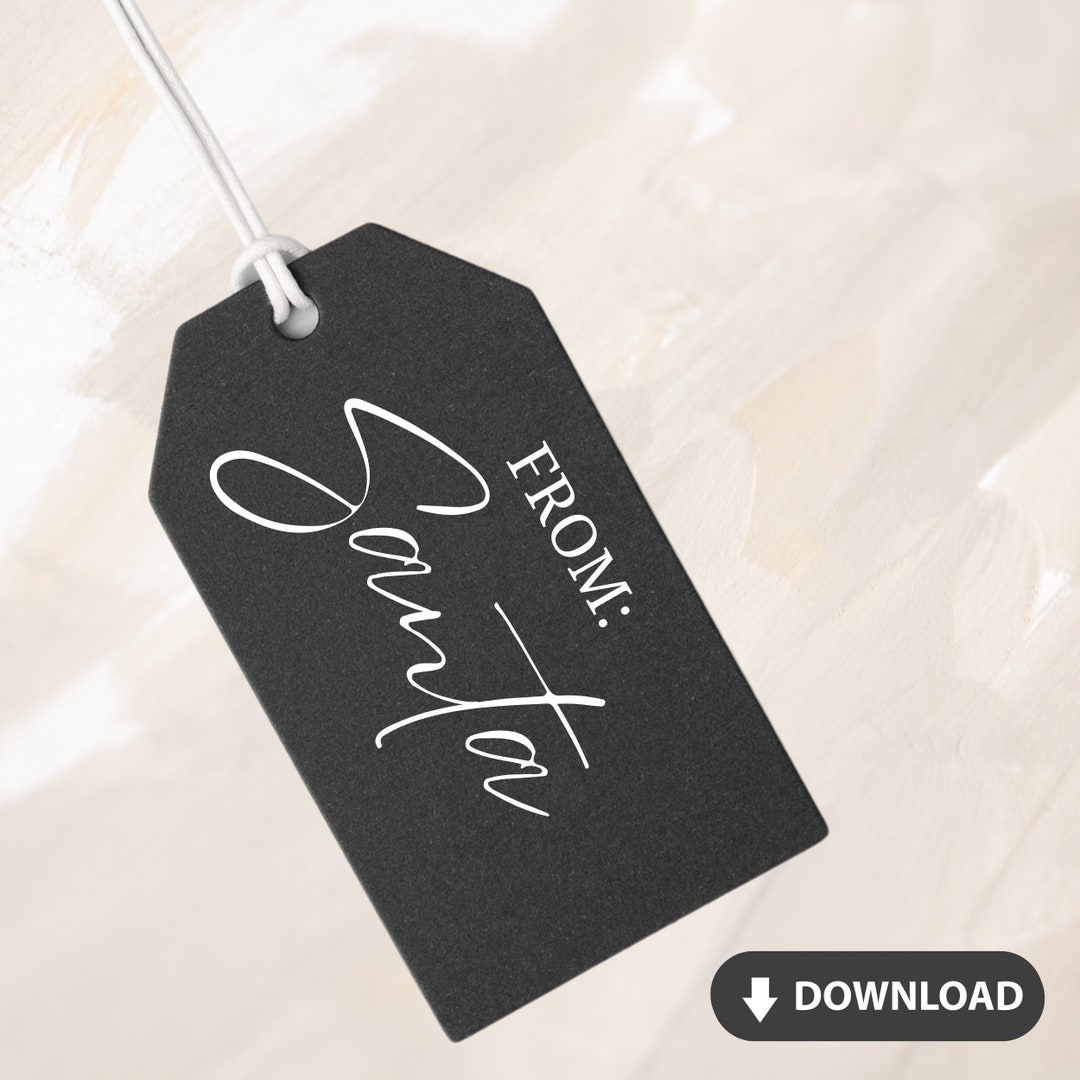 From Santa Gift Tag, Printable Gift Tags for Christmas, Santa Gifts for ...