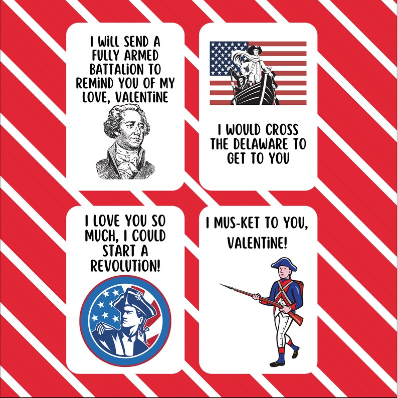 Printable History Valentine Card, Founding Fathers Valentine Card ...