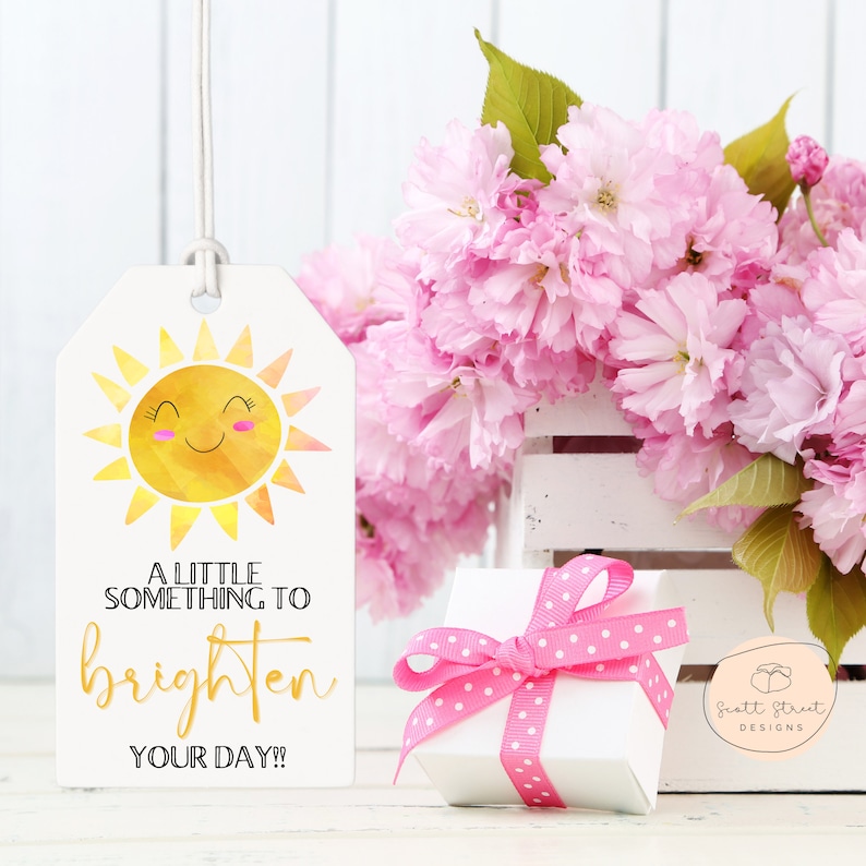 PRINTABLE Brighten Your Day Sunshine Gift Tag, Box of Sunshine Gift Tag ...