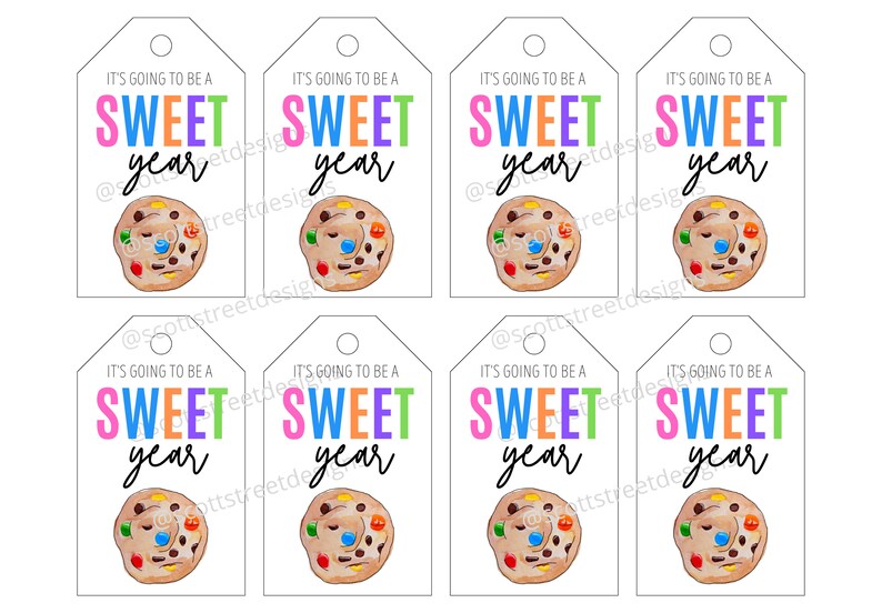 It's Going to Be A Sweet Year Printable Gift Tag Back to - Etsy