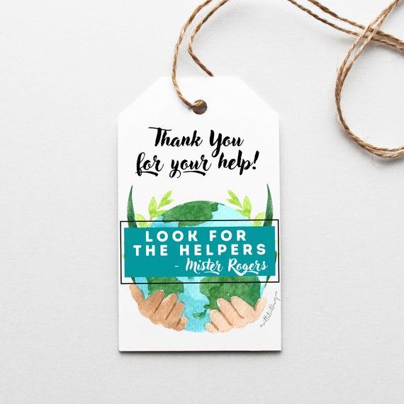 Thank You Tag Printable Mister Rogers Gift Helper Quote - Etsy