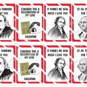 Printable History Valentine Card, Founding Fathers Valentine Card ...