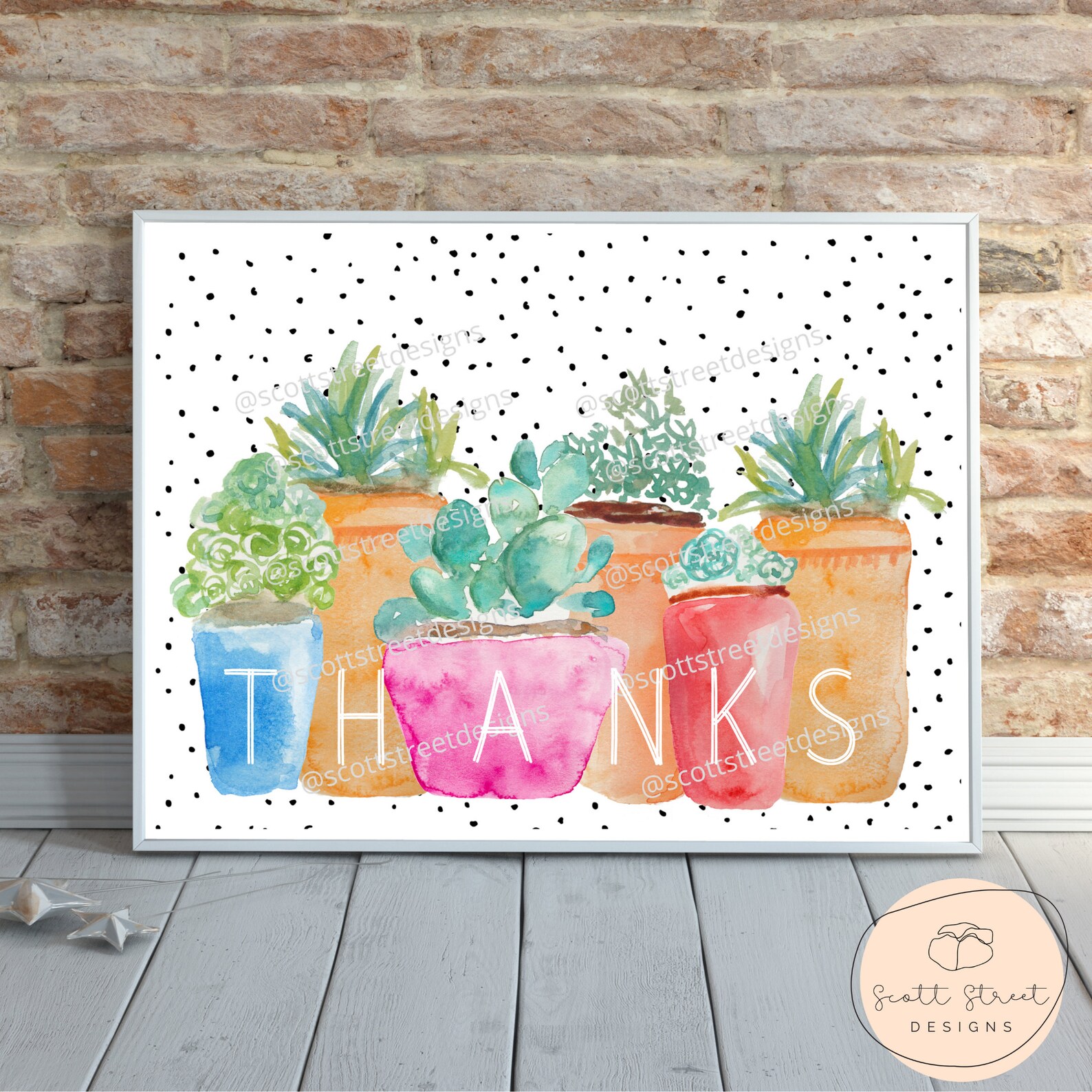 Succulent Thank You Sign Thank You Printable Sign Succulent | Etsy