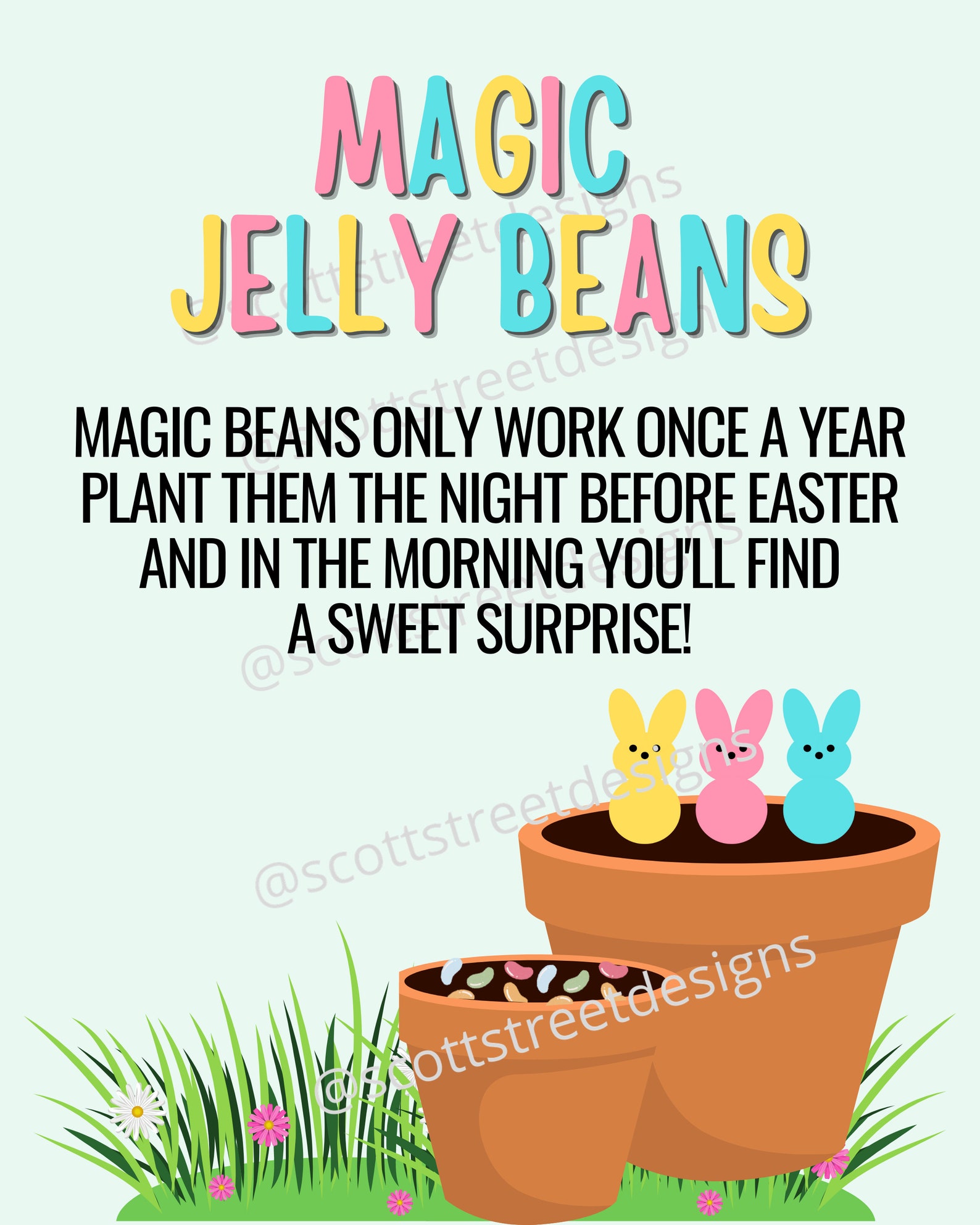PRINTABLE Magic Jelly Bean Sign Easter Jelly Bean Jelly Bean - Etsy