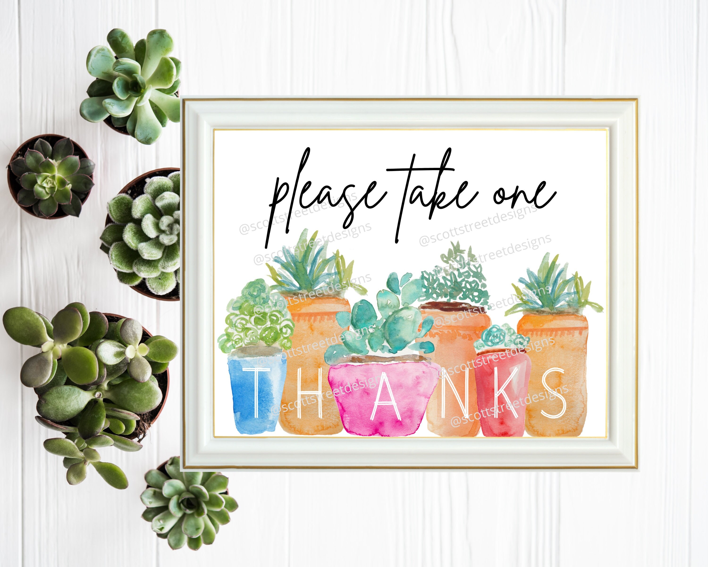 Succulent Please Take One Sign Succulent Gifts Thank You | Etsy