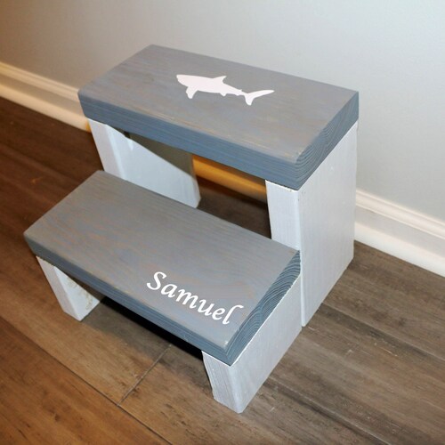 Personalized Rustic Kids Step Stool With Graphic Toddler Step - Etsy