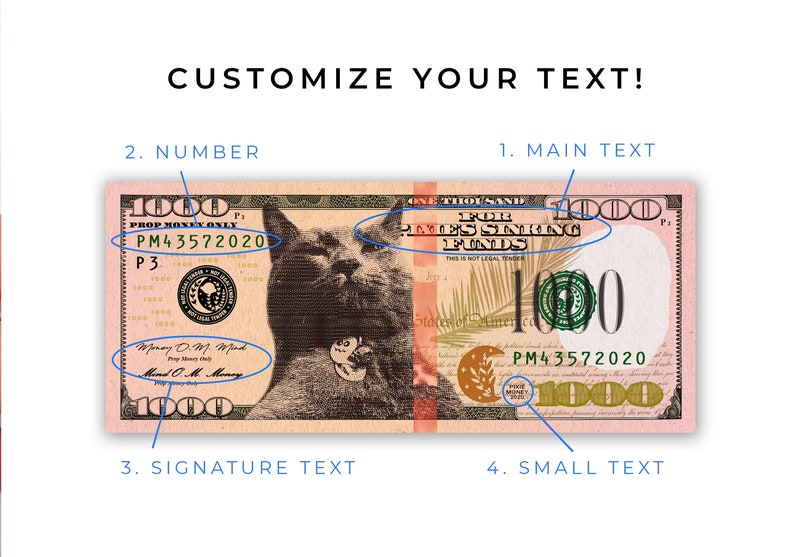 Printable Custom 1000 Dollar Bill Placeholder 1000 - Etsy