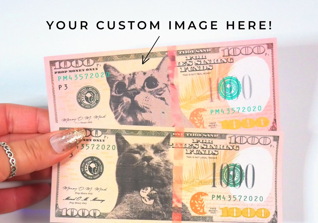 Printable Custom 1000 Dollar Bill | Placeholder 1000 | Customized Play ...