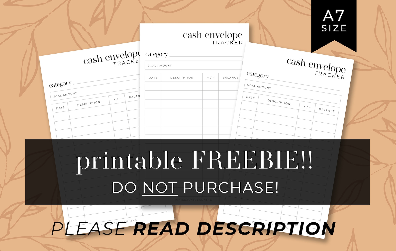 FREEBIE! Printable A7 Cash Envelope Trackers DIGITAL FILE Pdf - Etsy