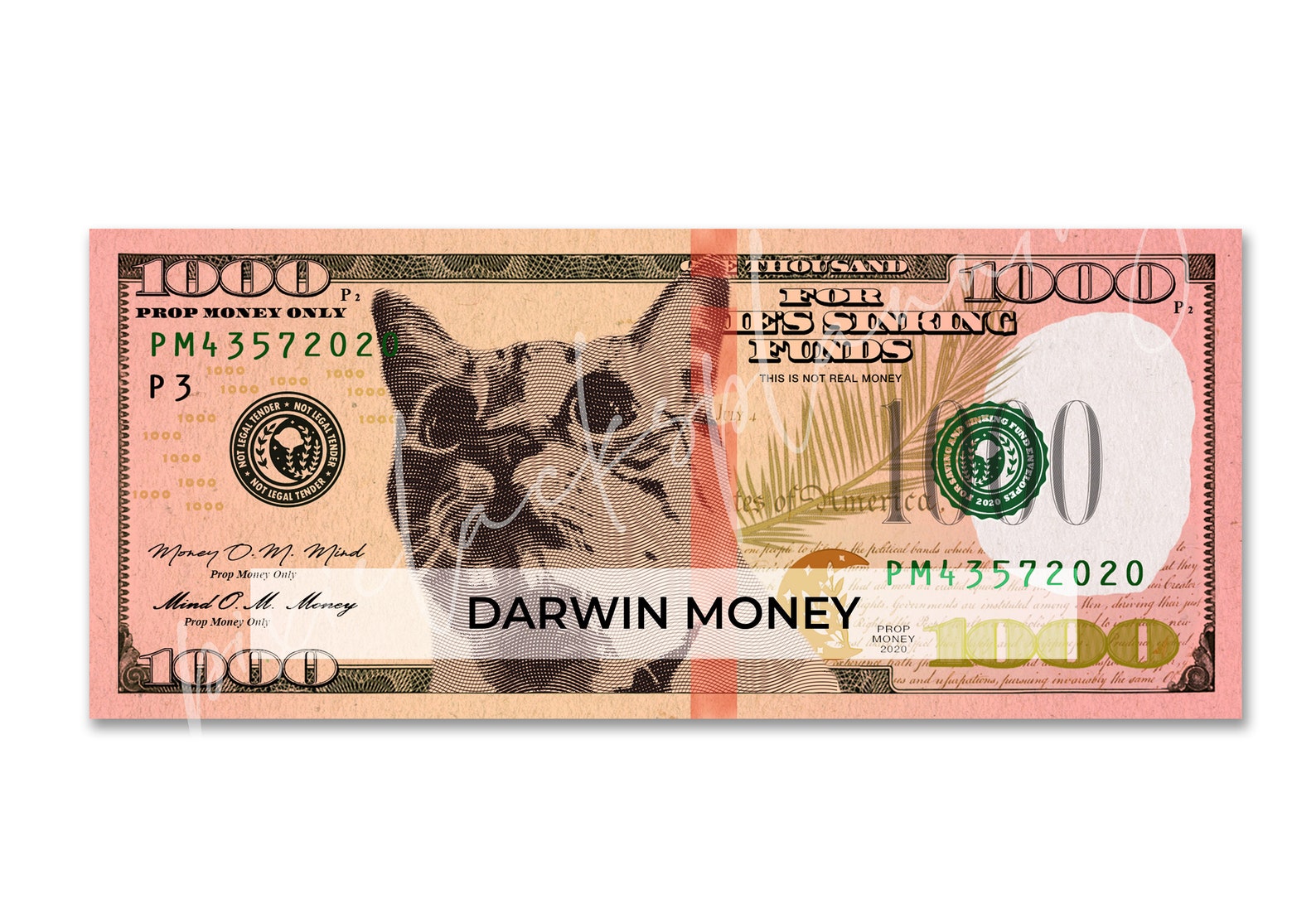 Printable 1000 Dollar Bill | Prop 1000 Dollar Bill | 1000 Placeholder ...