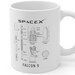 Falcon 9 Blueprint Mug 11oz Spacex Rocket Blueprint Mug | Etsy