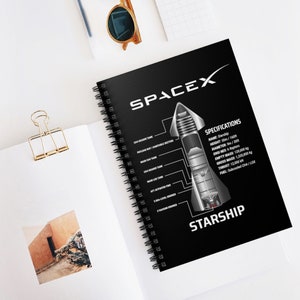 Spacex Starship Spiral Notebook Starship Rocket Notebook Starship Line ...