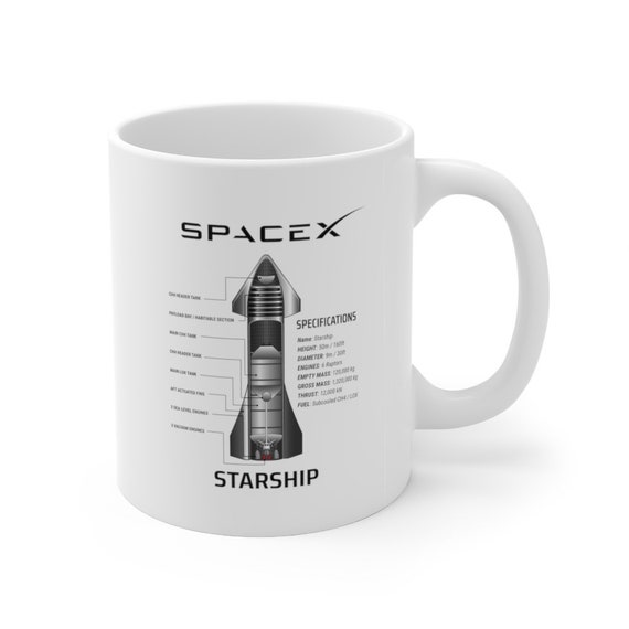 Starship Mug 11oz Spacex Starship Rocket Mug Spacex Lover - Etsy