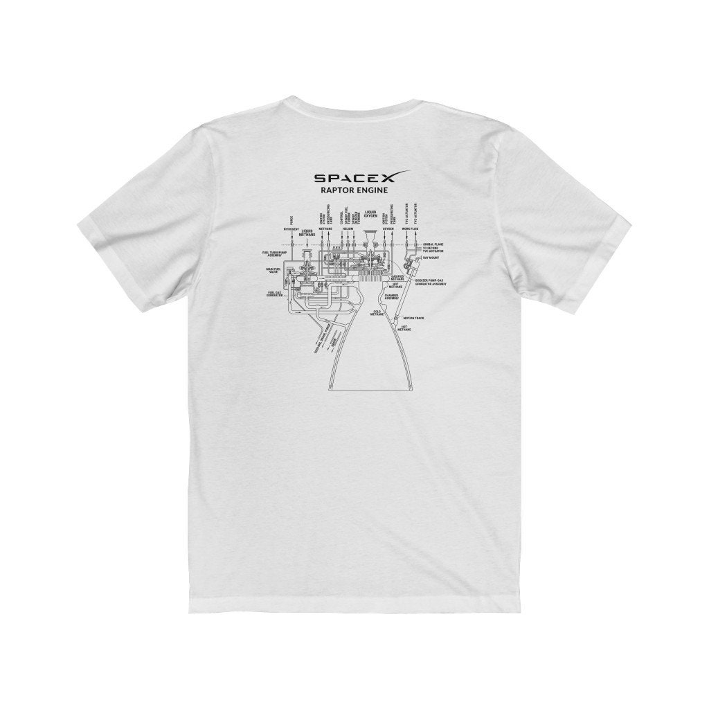 SpaceX Raptor Engine T-Shirt Raptor Engine Blueprint Unisex | Etsy