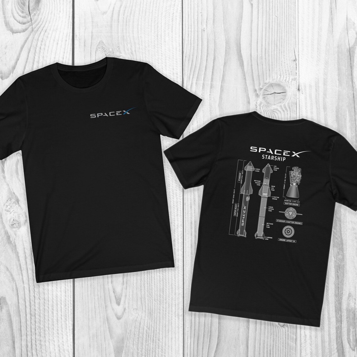 Spacex Starship T-shirt Blueprint Spacex Logo Shirt Spacex | Etsy