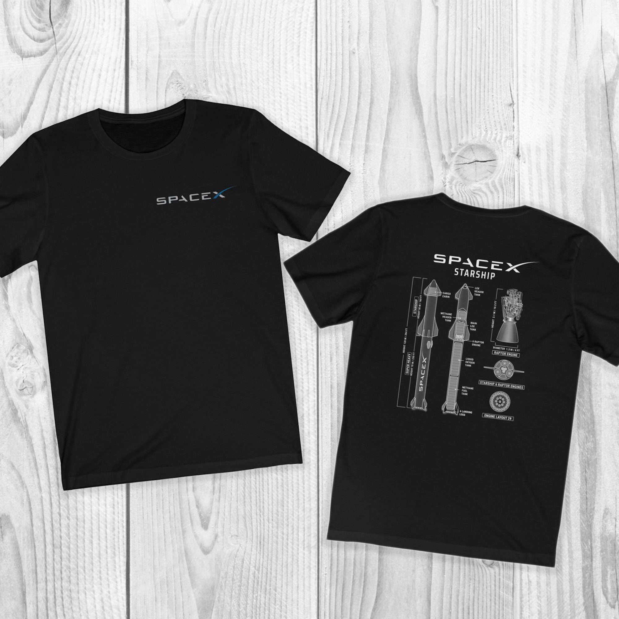Spacex Starship T-shirt Blueprint Spacex Logo Shirt Spacex | Etsy