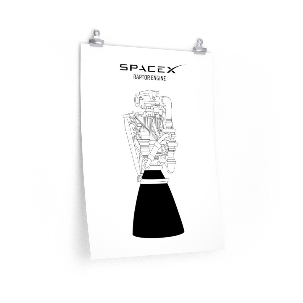 Spacex Raptor Engine Poster Raptor Engine Blueprint Poster - Etsy