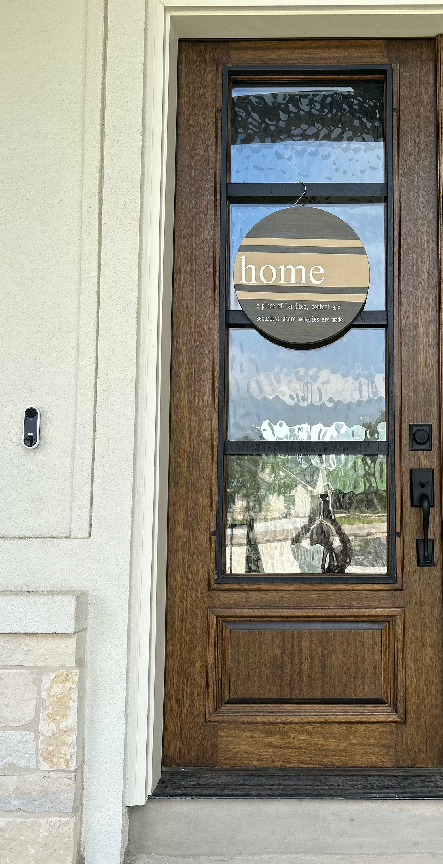 Hand painted round Home sign — ThreadHead Design