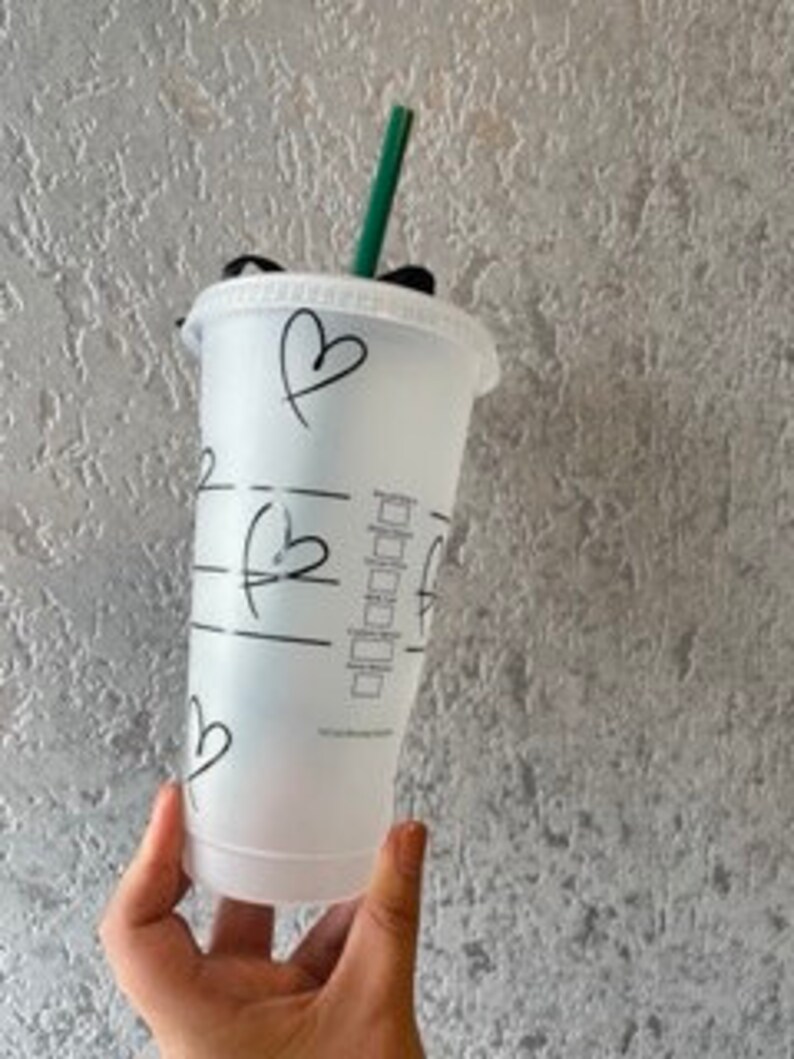 Starbucks UK, Black Heart and Ribbon Cold Cup With Optional ...