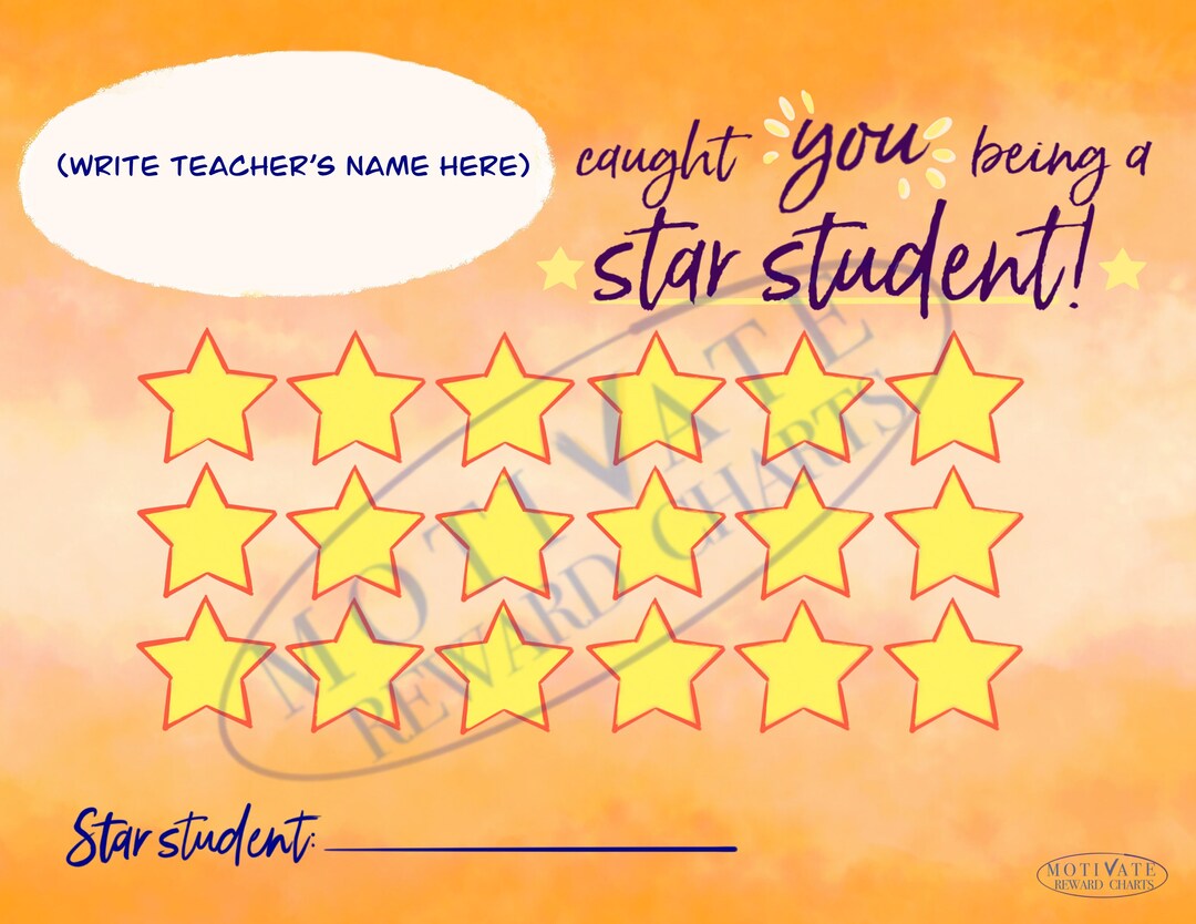Classroom Reward Chart - Watercolor - Stars - Good Job - Home School ...