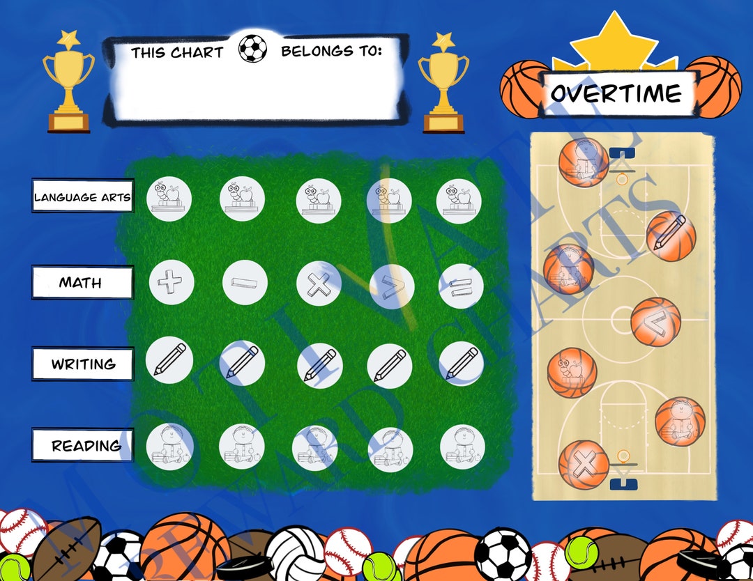 Home School - Reward Chart - Organizer - Homework Tracker - Sports ...