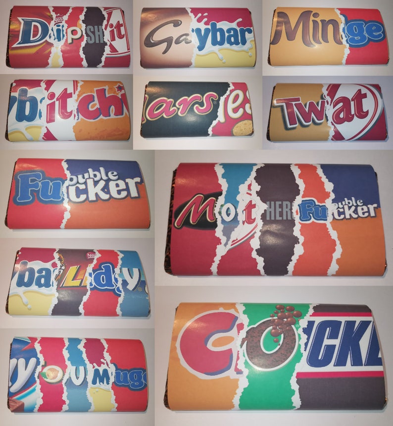 Sweary Chocolate Bar Wrapper Offensive Rude Gift Insult Etsy