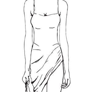 Digital Download, Printable Art - Runway Beauty, Fashion, Line Drawing ...