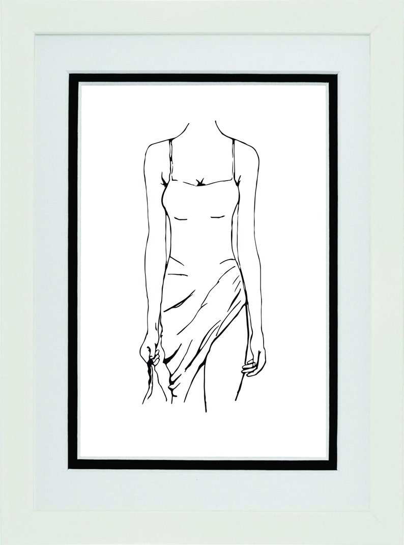 Digital Download, Printable Art - Runway Beauty, Fashion, Line Drawing ...