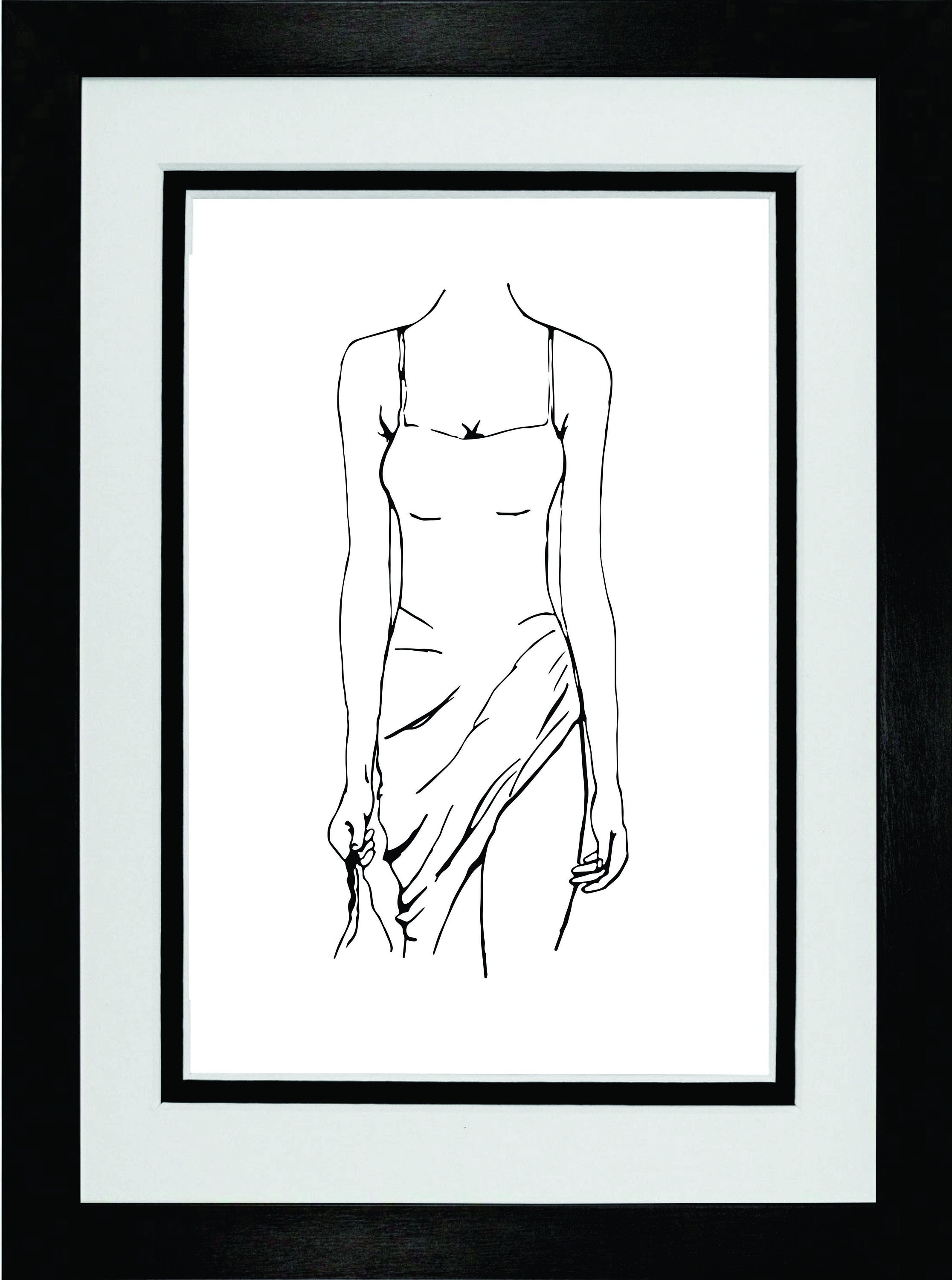 Digital Download, Printable Art - Runway Beauty, Fashion, Line Drawing ...