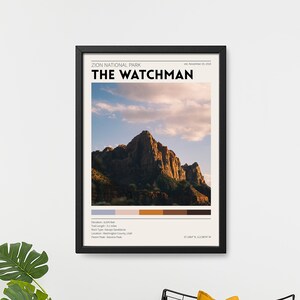 The Watchman / Zion National Park Poster / Vintage Utah Travel - Etsy