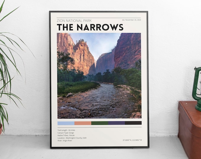 Angels Landing / Zion National Park Poster / Vintage National - Etsy