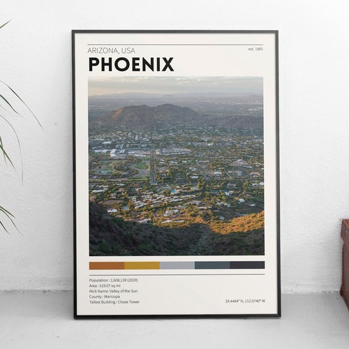 Phoenix Arizona Poster / Camelback Mountain / Vintage Travel - Etsy