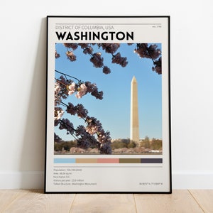 Washington DC Poster / Washington Monument / Vintage City Poster ...