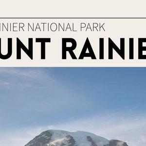 Mount Rainier / Mount Rainier National Park Poster / Vintage Travel ...