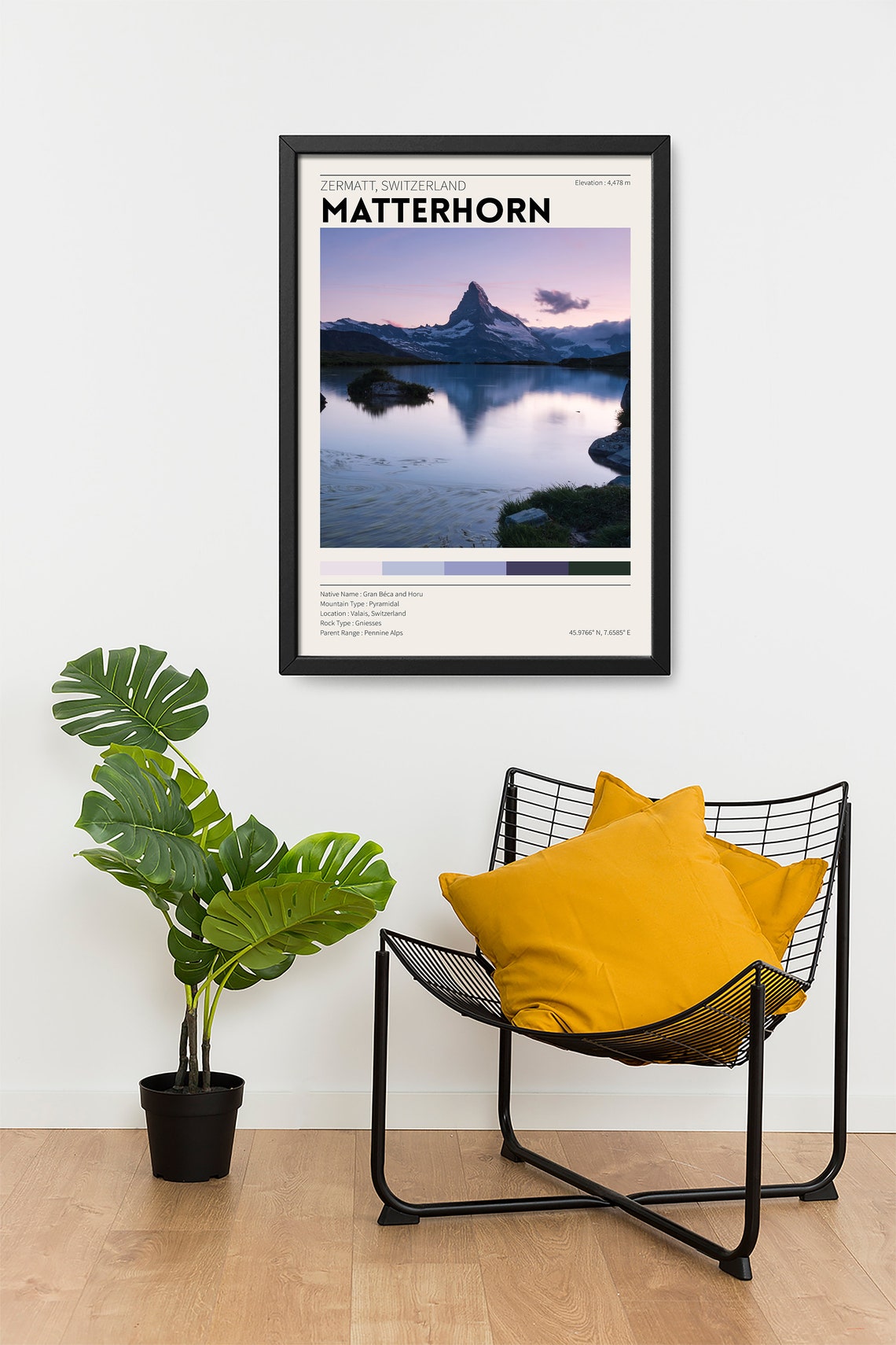 Matterhorn Poster / Switzerland Alps Travel Poster / Vintage Retro ...