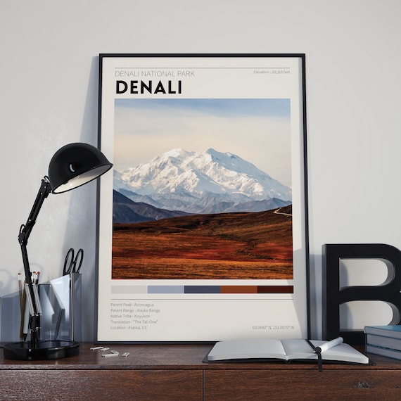 Denali / Denali National Park Poster / Alaska Mountain Travel - Etsy