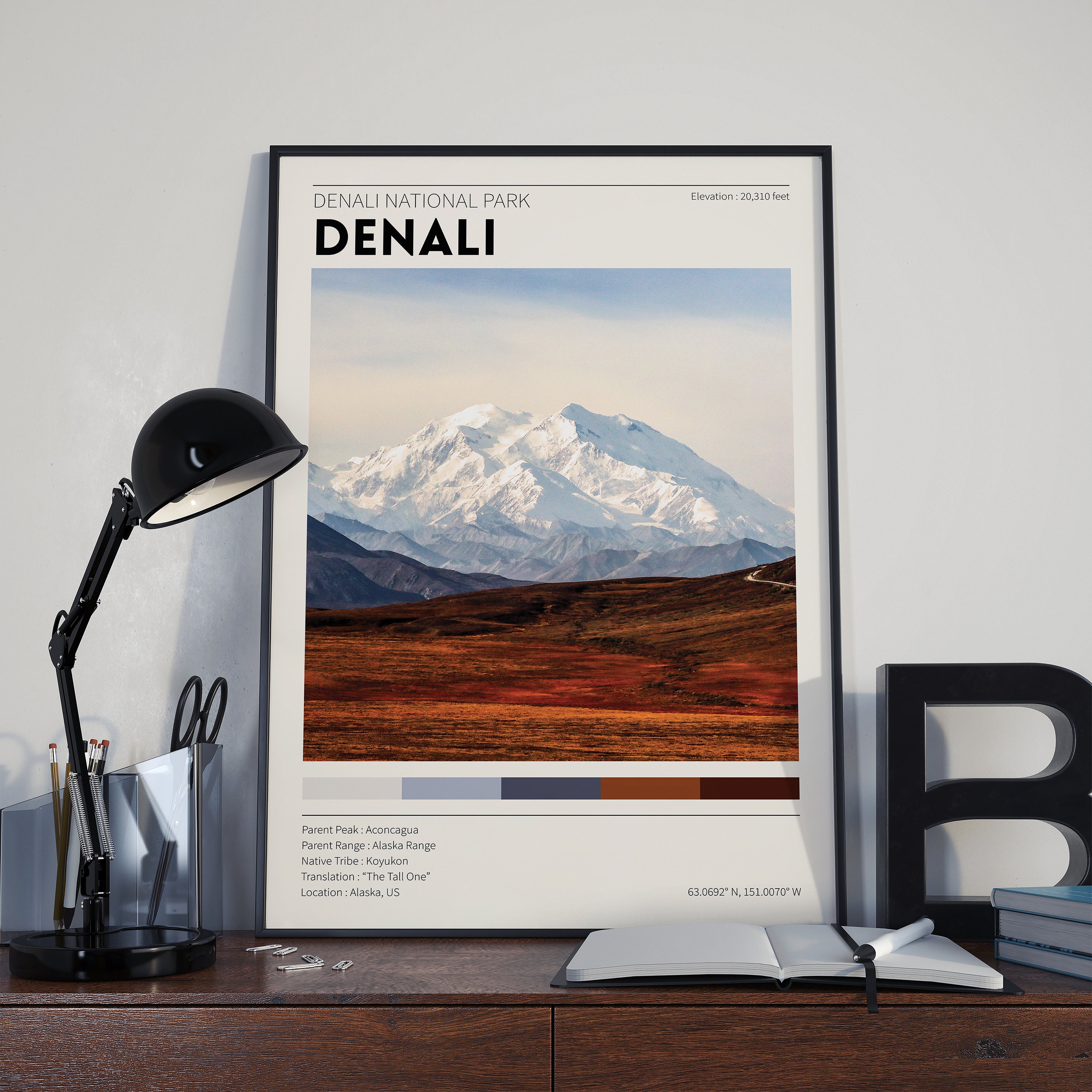 Denali / Denali National Park Poster / Alaska Mountain Travel Print ...