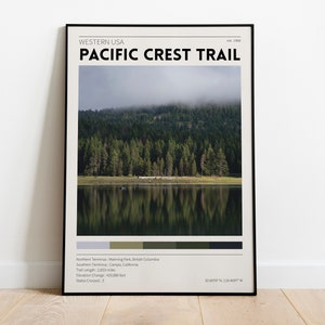 Pacific Crest Trail / Vintage Travel Poster / Retro Wall Art ...